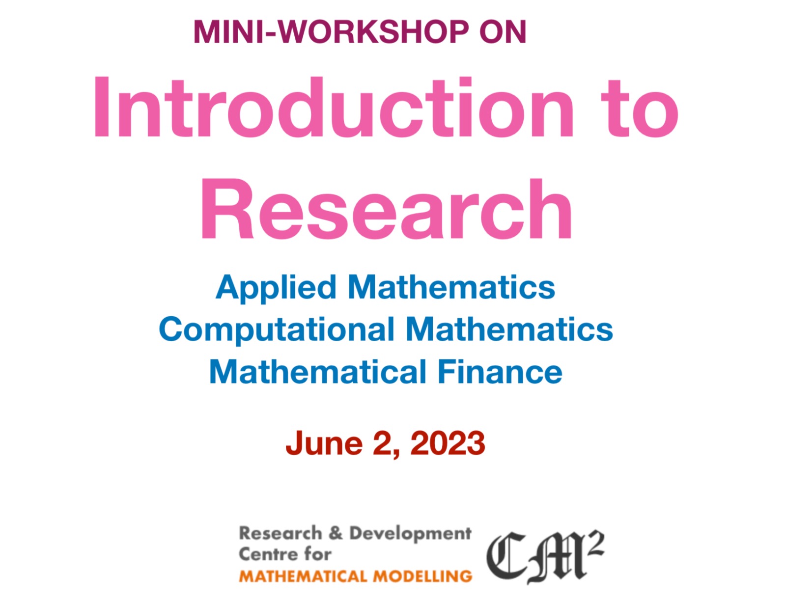 Introduction to Research – Mini Workshop | Centre for Mathematical ...